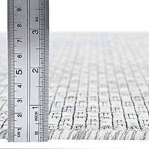 Rugs.com Outdoor Solid Collection Rug – 3' x 5' Light Gray Flatweave Rug Perfect for Entryways, Kitchens, Breakfast Nooks, Accent Pieces