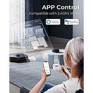 Laresar Robot Vacuum and Mop with Auto Dirt Disposal, Max 3500pa Suction, App Control, Editable Map, Lidar Navigation Smart Mapping, Works with Alexa, L6 Pro Robot Vacuum Cleaner Ideal for Pet Hair