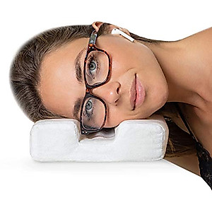 New Version, A Bit Firmer. Eyeglass Pillow Pad for Glasses and Airpods, Comfortably Lie on Your Side, Ear Pain Piercing CNH Pillow, Great Gift, Earbuds Airpods Cushion, Earphones, Hearing Aids Glasses
