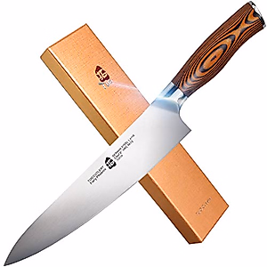 TUO Chef Knife Kitchen Knives, 8 inch Chef’s Knife Ultra Sharp, High Carbon Super Steel Cutlery, Full Tang Handle, Fiery Phoenix Series