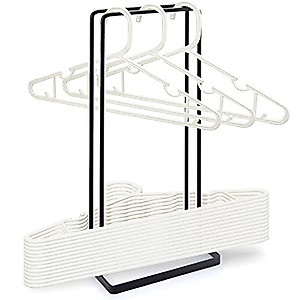 HAKDAY Portable Hanger Organizer Rack, 1PC Metal Hanger Stacker Black Hanger Caddy Hangers Storage for Closet Laundry Dry Cleaning Room