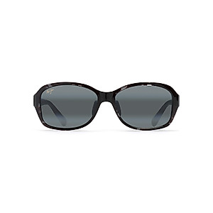 Maui Jim Women's Koki Beach Polarized Universal Fit Fashion Sunglasses, Black and Grey Tortoise/Neutral Grey, Medium