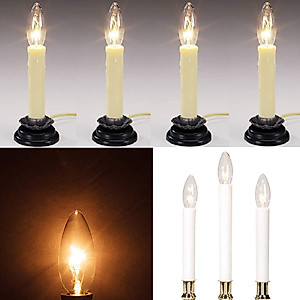 25 Pack Clear Torpedo Tip Replacement Bulbs, Replacement Light Bulbs for Electric Candle Lamps, Window Candles, Chandeliers- Clear Incandescent E12 Candelabra Base Light Bulbs- 120V 7 Watts Bulbs