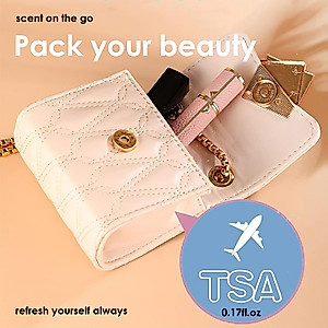 Perfume Travel Refillable Bottle,Genuine Leather Perfume Atomizer,Mini Travel Cologne Dispenser,Portable Sprayer Pocket Size Atomizer for Cruise Car Trip Purse Gift 5ml -Pink