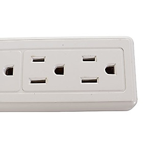 Otimo 6Ft 8-Outlet Surge Protector 15A, 90J -- 6 Foot Power Cord with 8 Outlets on Strip (White)