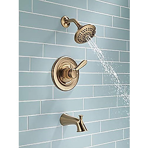 Delta Faucet Lahara 17 Series Dual-Function Tub and Shower Trim Kit with 5-Spray Touch-Clean Shower Head, Champagne Bronze T17438-CZ (Valve Not Included)
