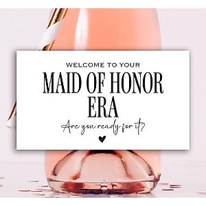 Bridesmaid Era Mini Champagne Labels - Set of 8