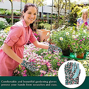 MERTURN Garden Tool Set,6Pcs Heavy Duty Aluminum Gardening Tools Kit Include Garden Gloves,Rake, Shovel,Candles, Gardening Gifts Box for Women Men Gardener with Floral Pattern
