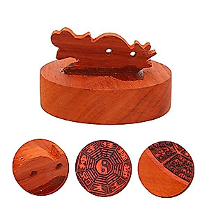 TEHAUX Seal of Rebirth Curse Chinese Decor Woodsy Decor Wooden Decor Decorative Stamps Chinese Wood Stamp espejos Wood Bagua Stamp Decor Stamp for Crafts Wooden Stamp Chinese Style China