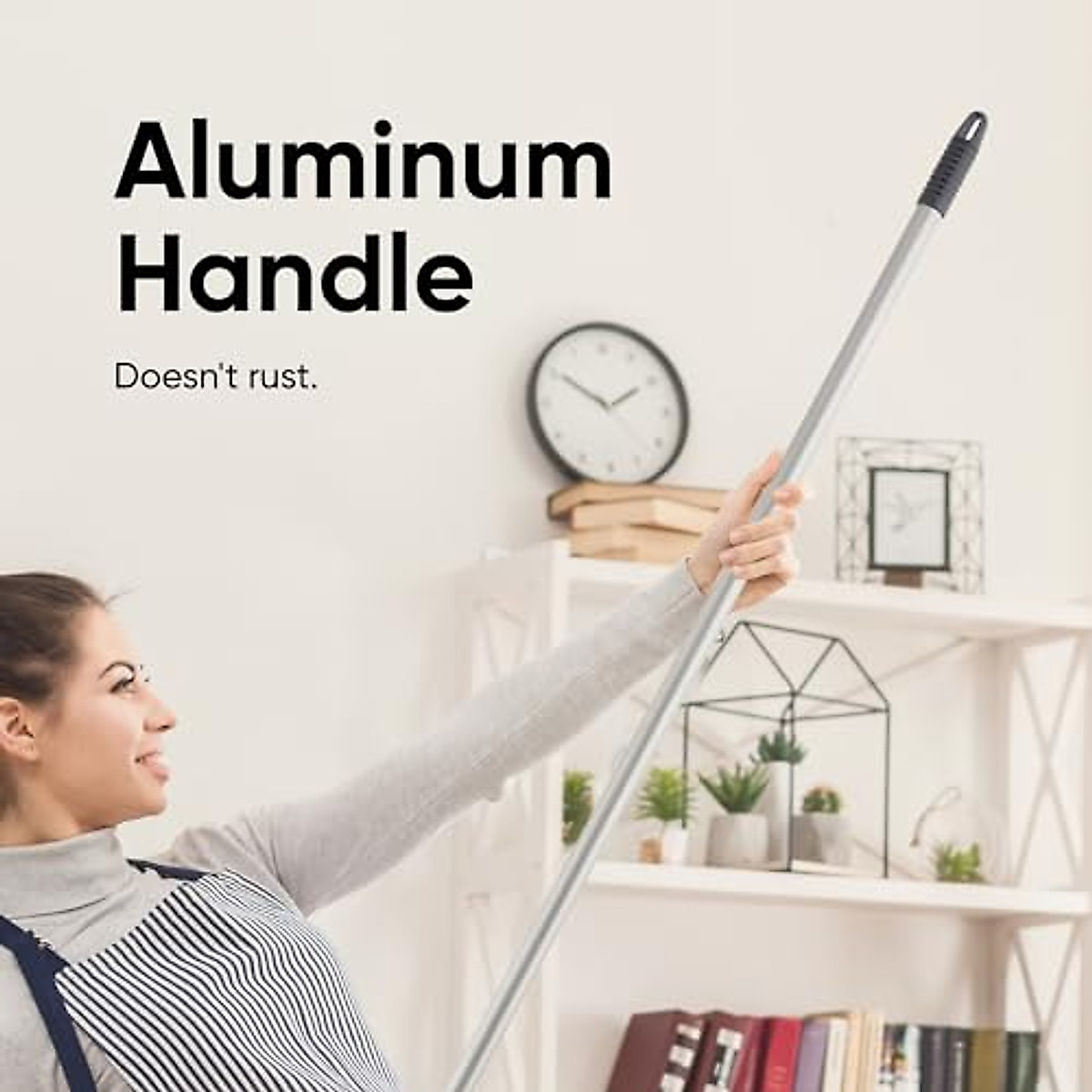 Horse Hair Broom, Broom for Hardwood Floors 18" Horsehair Swivel Kitchen Broom, Soft Bristle Broom with 54" Handle