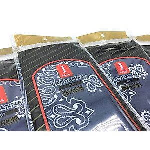 HAV-A-HANK Genuine MADE IN USA Bandanna Handkerchief 22 in Extra Large Bandana [5 Pack] (Navy)