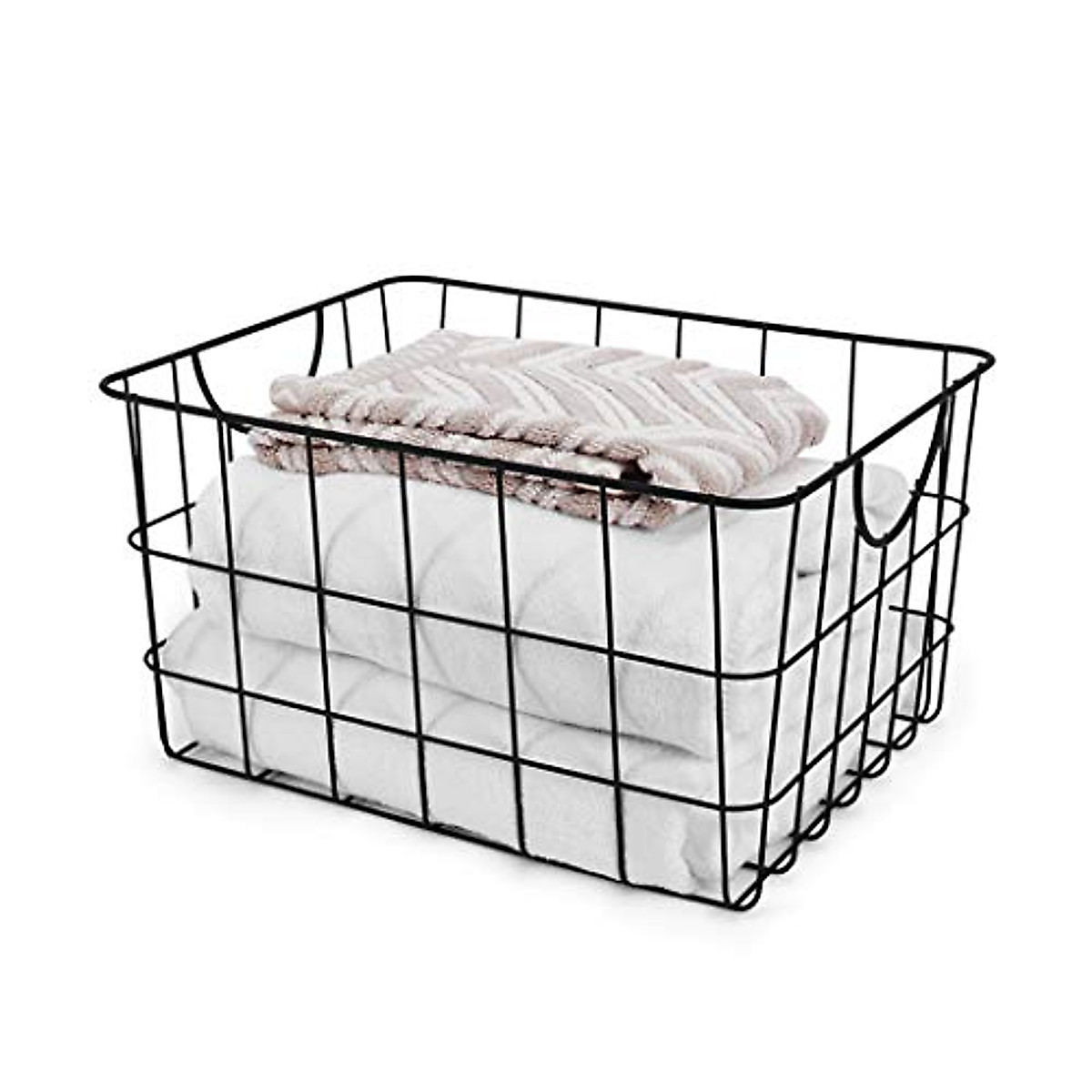 Spectrum Utility Wire Basket (Black) - Storage Bin & Décor for Bathroom, Closet, Pantry, Under Sink, Toy, Shelf, Kitchen, & Nursery Organization