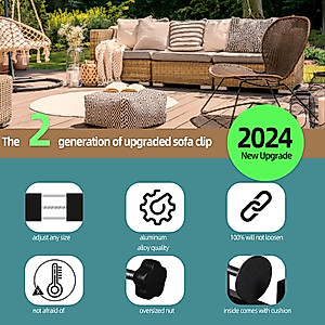 SUQ I OME 4PCS of Outdoor Patio Furniture Clips,Adjustable Sectional Couch Sofa Funiture Clamps,Outdoor Patio Wicker Furniture Fasteners Clips Sectional Connector