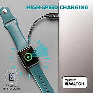 Ampere USB-C Watch Charger - USB C Travel Cable Compatible with Apple Watch Series Ultra/9/8/7/6/5/4/3/2/1/SE (Black)