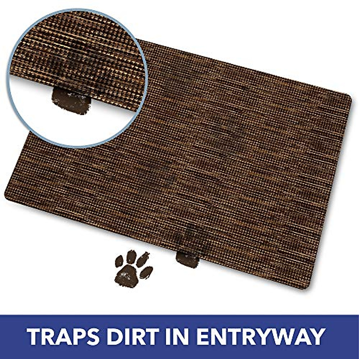 SoHome Ultra Thin Indoor Door Mat Kitchen Mat, Low Profile Stain Resistant Nonslip Design, Machine Washable, 24" x 35", Brown