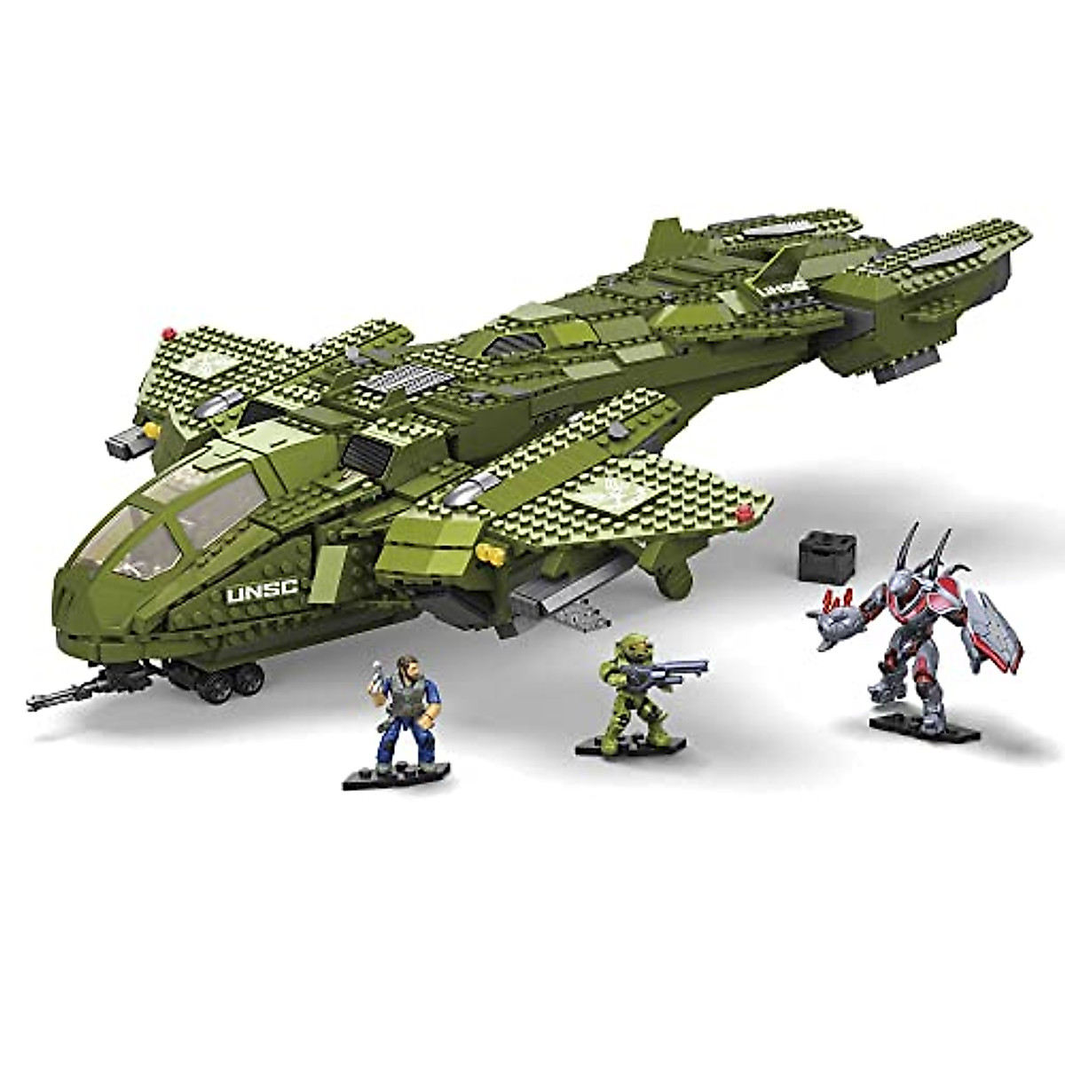 MEGA Halo Toy Building Sets, Pelican Inbound Vehicle with 2024 Pieces, 3 Micro Action Figures and Accessories, for Collectors