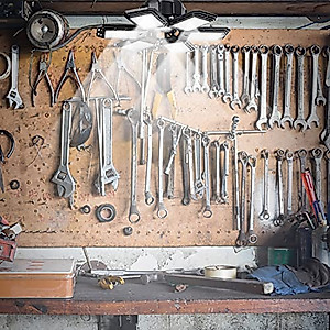 KASLIGHT 2 Pack Garage Light, 160W 16000LM 6500K Deformable Garage Ceiling Lights with 6 Adjustable Panels Led Garage Light, Bright Shop Lights for Garage Attic Workshop Basement Bay Warehouse