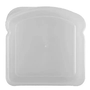 Pack of 3 Clear Food Storage Sandwich Containers for Lunch Prep (Toast Shape)