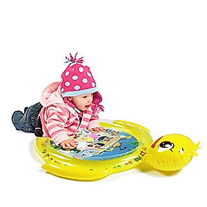 SUNSHINE-MALL Duck Baby Water mat, Tummy Baby Toys, Inflatable Play Mat Water Cushion Baby Toys, Fun Early Development Activity Play Center for Newborn (91 x 71 cm)