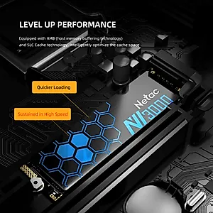 Netac 1TB NVMe PCIe Gen3x4 M.2 Internal Solid State Drive Up to 3,100 MB/s with Aluminum Heatspreader 300TBW, Built for Gaming