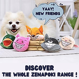 ZENAPOKI Dog Toys for Aggressive Chewers (3in1) - Squeaky Dog Toys Interactive - Dog Toys for Medium Dogs, Large & Small Breeds - Puppy Teething Chew Dog Toy - Juguetes Perros - Grey