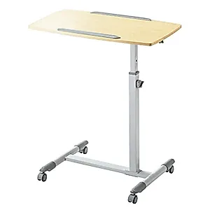 ZGJHFF Folding Table,Solid-Top Height Adjustable Mobile Laptop Desk Cart,Multifunction Workstation Bed Sofa Bedside Table (Color : Black)