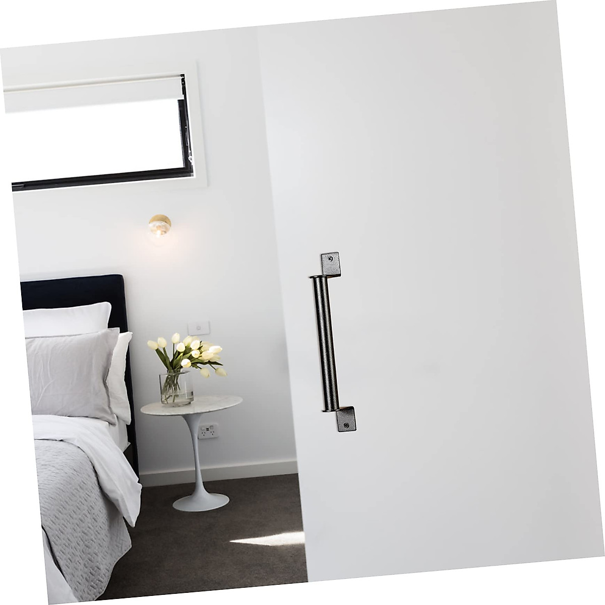 Mikikit Sliding Door Handle Barn Door Handles Black Easy Installation Sturdy for Kinds of Heavy Duty Doors