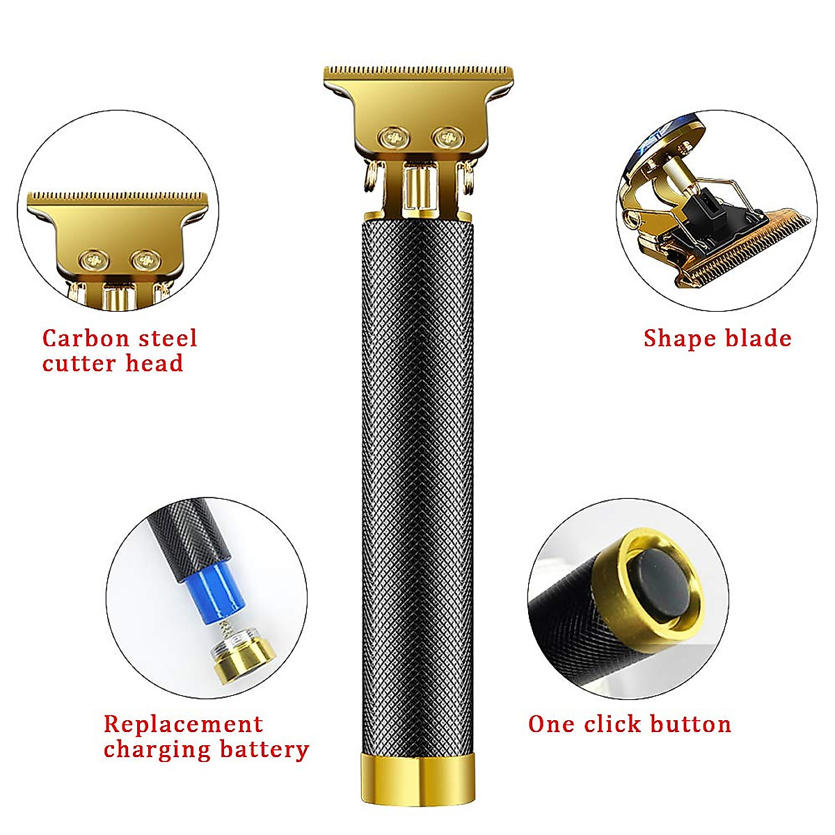 Mens Clipper Cordless Hair Clippers, Razor Electric Professional Beard Trimmer Grooming Shaving Machine Self Hair Cutting Haircut Trimmers Cutter，Black