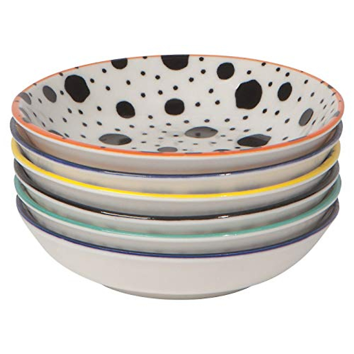 Now Designs Pinch Bowls, Bits & Dots, Assorted Colors - DIA 3.75 in x 1 in, 2oz | Set of 6.