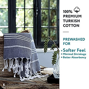 WETCAT Bundle: Turkish Bath Towel (38 x 71) and Turkish Hand Towels (20 x 30, Set of 2) - 100% Cotton, Prewashed for Soft Feel - Navy Blue Towels & Navy Blue Bathroom Accessories