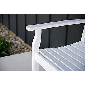 Woodlawn&Home 4' Hardwood Entryway Bench in Painted White Finish, 901807