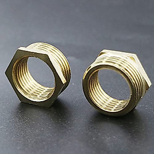 2 PACK G1/2 Female to GHT 3/4 Male Hose Adapter Brass Threaded Pipe Fitting Hose Connector Hose Coupler Water Hose Adapter Garden Hose Swivel