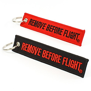 Rotary13B1 Remove Before Flight Key Chain - Black & Red Combo 2 Pack