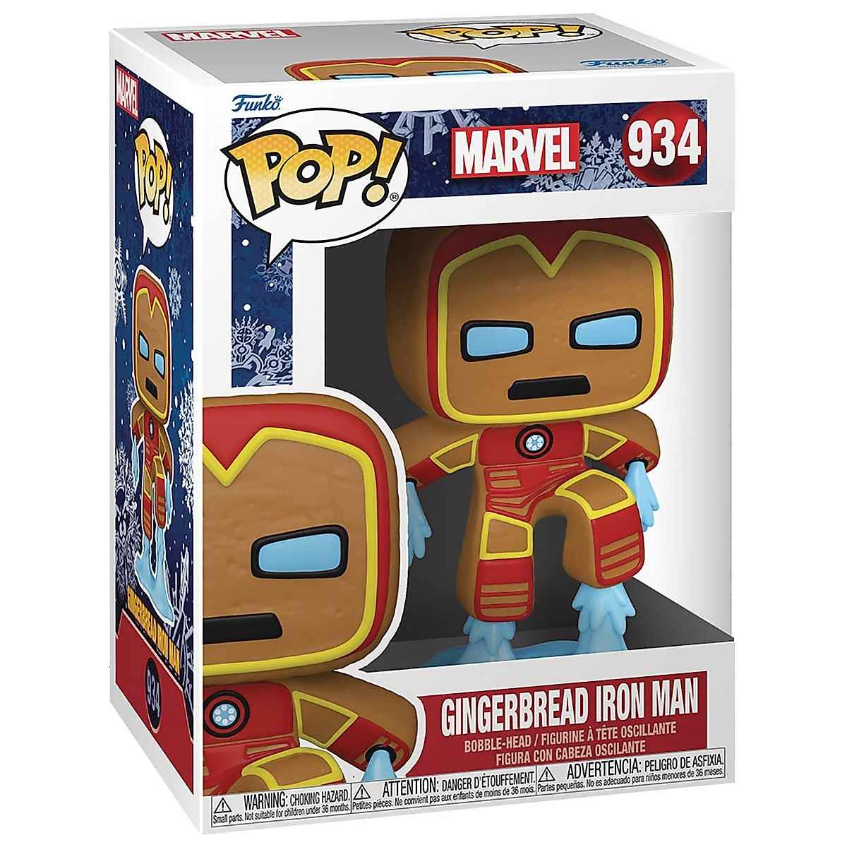 POP Marvel: Holiday - Gingerbread Iron Man Funko Vinyl Figure (Bundled with Compatible Box Protector Case), Multicolored, 3.75 inches