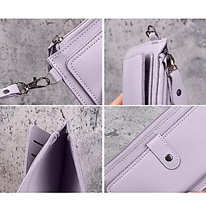 uaswguDFS Women's Wallets PU Leather Cell Phone Slim Wallet Multi Cards Holder Clutch Purse Bifold Thin Handheld Purse (purple)