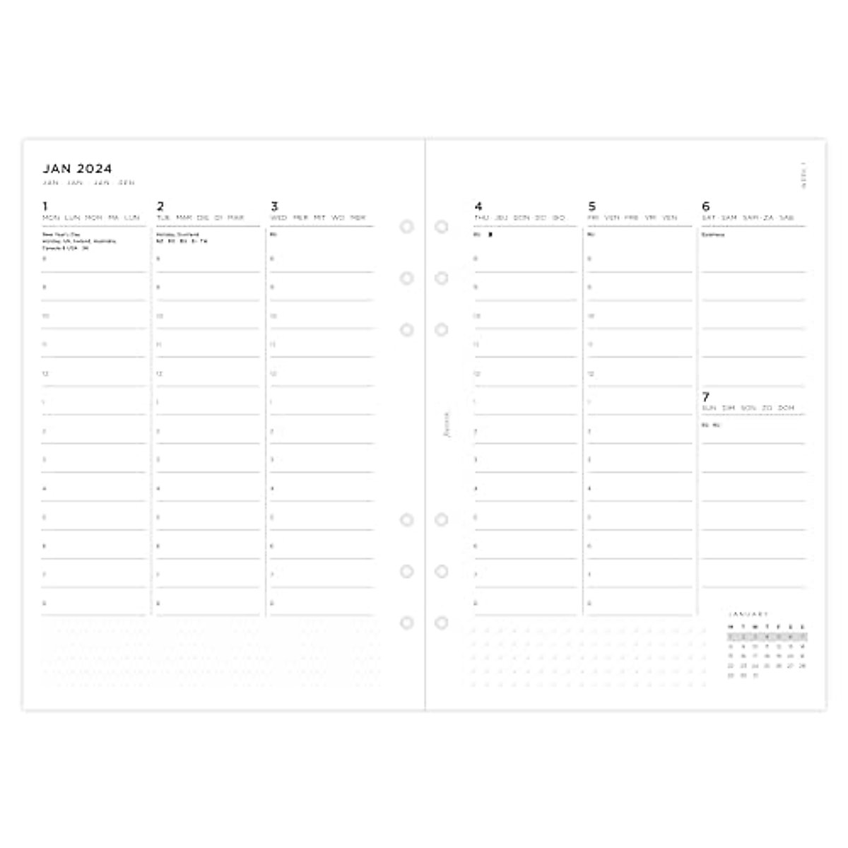 Filofax A5 Minimal week to view vertical 2024 diary with appointments, White
