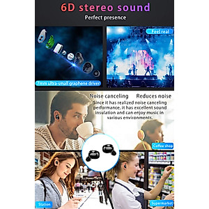 Wireless Earbuds Bluetooth 5.0 with 3000mAh Charging Case LED Battery Display 120H Playtime IPX7 Waterproof TWS Stereo Headphones in Ear Built in Mic Headset Deep Bass Hi-Fi Sound for Sport Black