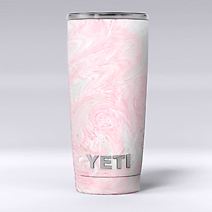 Design Skinz Pink and Teal Slate Marble Surface - Skin Decal Vinyl Wrap Kit Compatible with The Yeti Rambler Cooler Tumbler Cups