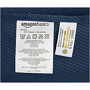 Amazon Basics Waffle Weave Shower Curtain, 72" x 72", Navy Blue