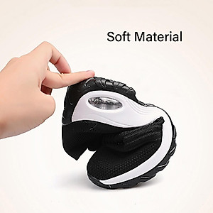 Unybwonn Womens Plantar Fasciitis Shoes, Slip-on Light Air Cushion Orthopedic Sneakers Black Gray 6