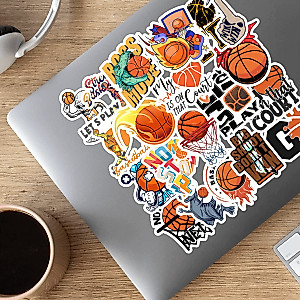 GOLEEX 20 Pack Pcs Waterproof Vinyl Basketball Stickers Items for Boys Men Kids Funny Craft Gifts for Scrapbooking Laptop Helmet Cars Bottles Sports Players Decals Sticker Packs