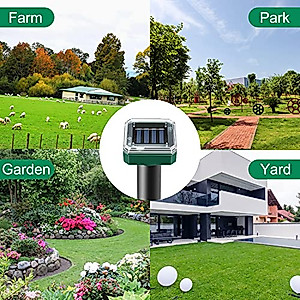 Mole Repellent Solar Powered, 6 Pack Solar Mole Repellent Ultrasonic for Vole, Snakes, Gopher, Waterproof Sonic Mole Deterrent Spikes,Snake Gopher Vole Repellent for Garden and Yard