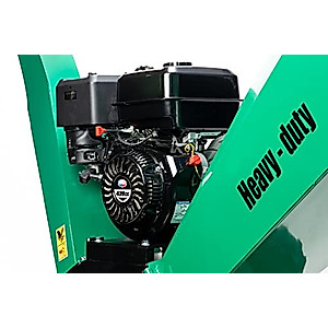 All Power APWC420 Woodchipper Mulcher 15HP JD Engine 420cc Gas Powered Chipper Shredder 2000 RPM Double Edge Blades 6" Feed