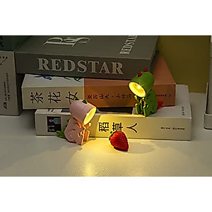 WNWNYA 3 PCS Mini LED Desk Lamp Cute Small Phone Holder, Animal Shaped Night Light Adjustable Phone Holder, Portable Reading Desk Night Light for Children Students (E-3 Colors (Dinosaur))