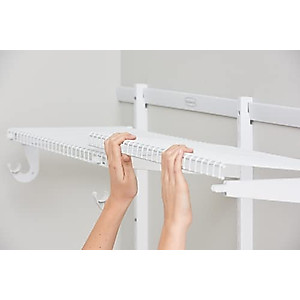 Rubbermaid Expandable Closet Shelf Kit, 2-4 ft., White, for Home/Closet/Garage/Laundry/Mudroom/Basement/House