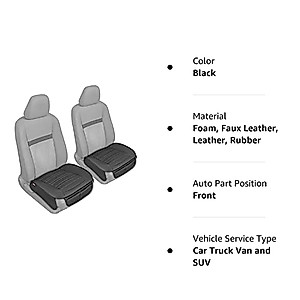 Motor Trend Seat Covers for Cars Trucks SUV, Faux Leather 2-Pack Black Padded with Storage Pockets, Premium Interior Car Seat Cover