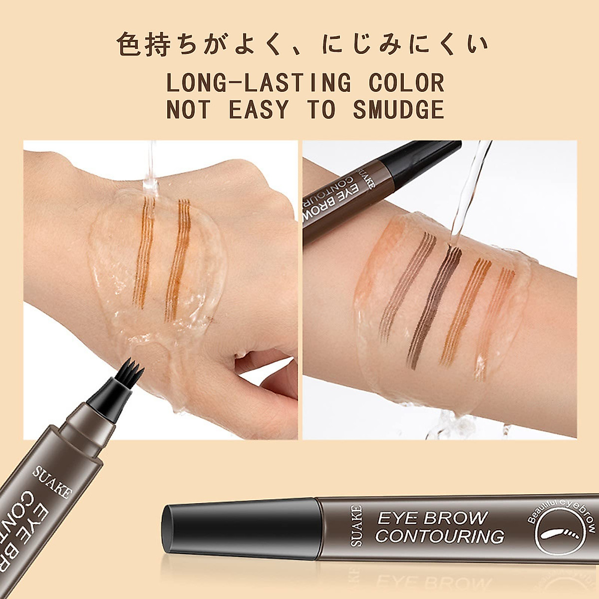 subaoqi 5 PCS Microblading Pencil For Eyebrows Eyebrow Pencil Brush, Light And Dark Brown Reddish Gray Black Magical Precise Waterproof 4 Tip tattoo studio Brow Pen