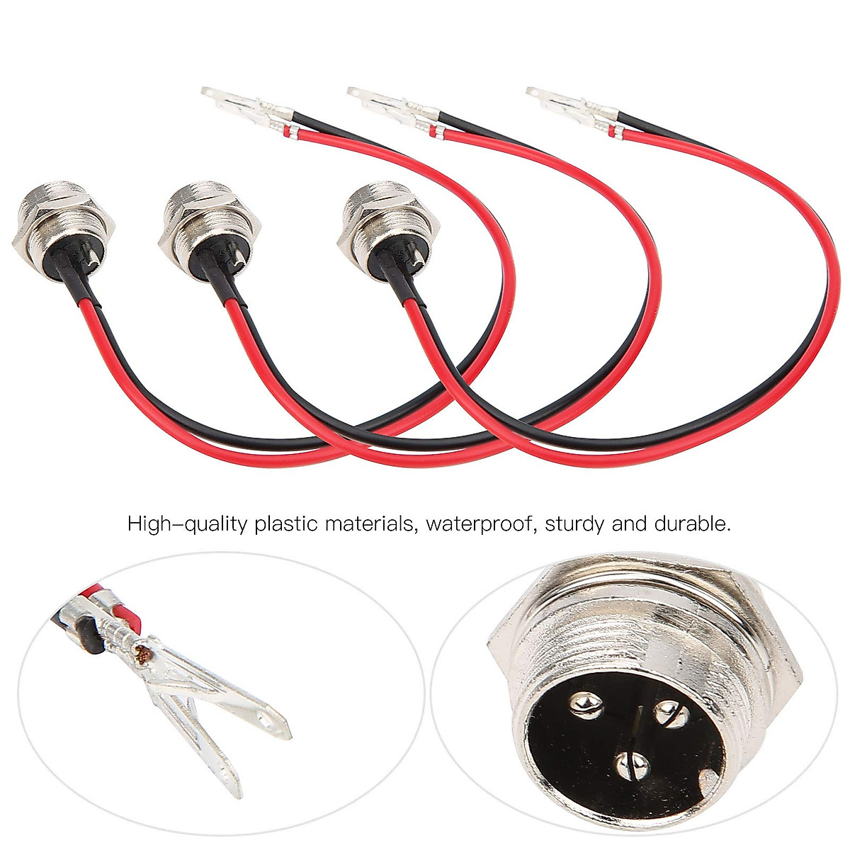 5pcs Scooter Charger Port, 3-Pin Inline Round Charger Connector with for Electric Self-Balancing Scooter