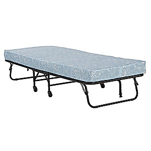 DHP Levy Folding Guest Bed with Metal Frame & 4 Inch Mattress, Twin, Black