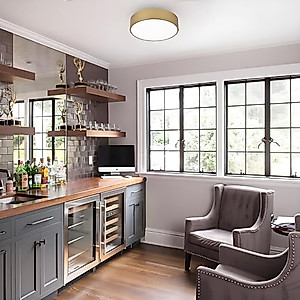 erpymi Modern Gold Flush Mount Ceiling Light, 2-Lights Round Ceiling Light, Minimalistic Ceiling Lamp Acrylic Shade Lighting Fixture for Bedroom Laundry Room Bathroom Hallway(11.8 Inch)